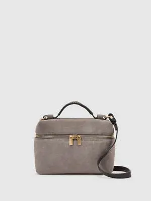 REISS Ines Suede Vanity Crossbody Bag