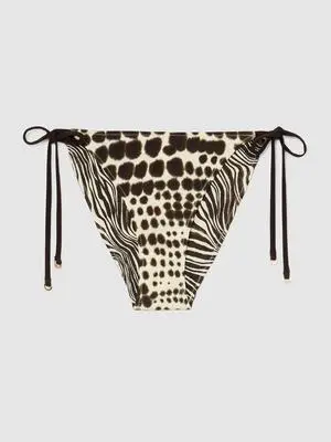ATELIER Animal-print Reversible Bikini Bottoms
