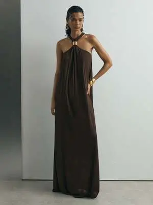 ATELIER Jersey Maxi Dress With Hardware Detail