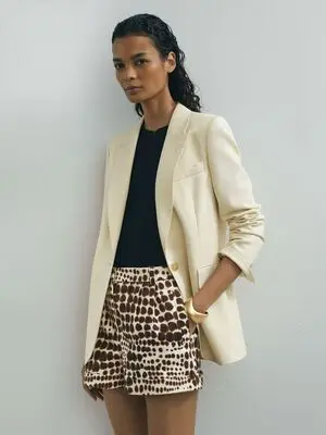 ATELIER Cotton Animal-print Tailored Shorts