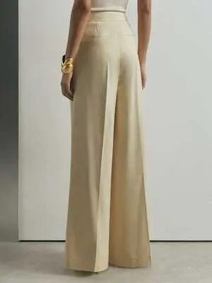 ATELIER Anya Silk-wool Wide-leg Suit Trousers