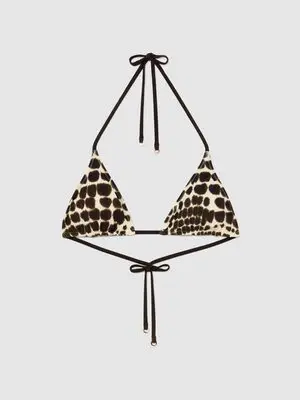 ATELIER Animal-print Reversible Bikini Top