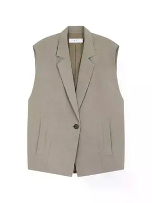 IRO PARIS Sleeveless Notched Lapels Jacket - Green