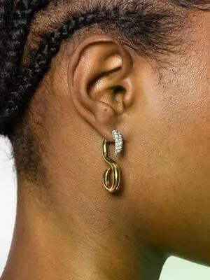 SWAROVSKI S-shape Crystal Earrings - Gold