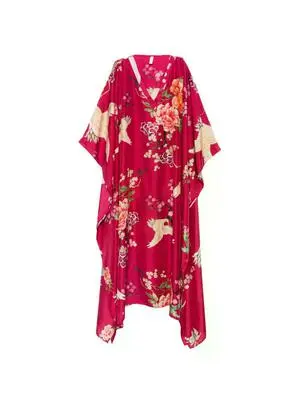 DOLCI FOLLIE Floral-Print Maxi Kaftan Pink