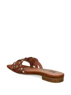BIBI LOU Studded Woven Sandals - Brown