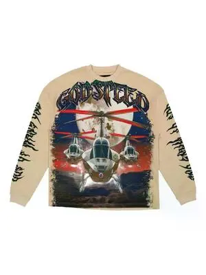 GODSPEED Graphic Print Crewneck Sweatshirt - Neutrals