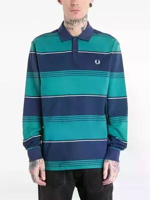 Fred Perry Striped Polo Shirt - Blue