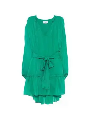 SOLOTRE V-neck Belted Mini Dress