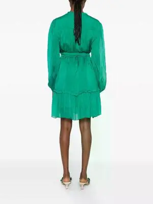 SOLOTRE V-neck Belted Mini Dress