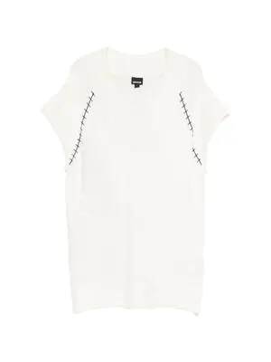 Just Cavalli V-neck Mini Dress With Stitch Detail - White