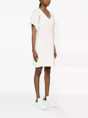 Just Cavalli V-neck Mini Dress With Stitch Detail