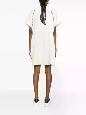 Just Cavalli V-neck Mini Dress With Stitch Detail