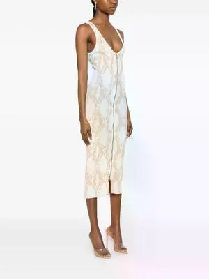 Just Cavalli Patterned Zip Midi Dress