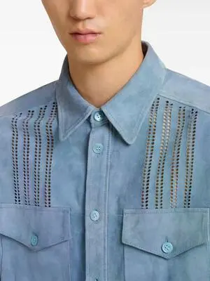 Marni Cut-out Flap-pocket Shirt - Blue