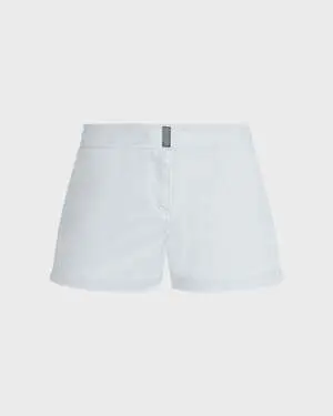 Vilebrequin Flat Belt Swim Shorts - White