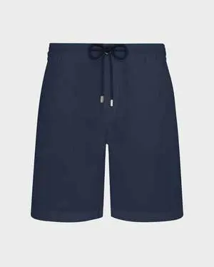 Vilebrequin Solid Satin Cotton Elastic Waist Bermuda Shorts