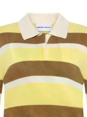 EMERSON RENALDI Striped Collared Polo Shirt