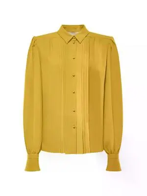 Valentino Garavani Cady Couture Shirt With Pleating And Padded Shoulders - Yellow