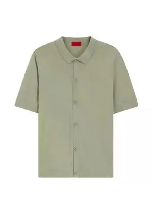 BOSS Regular-fit Shirt With Knitted Structure - Green