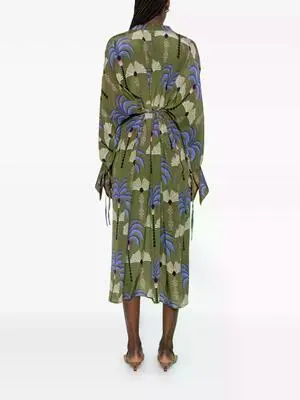 Anjuna Cassandra Palm-print Maxi Dress - Green