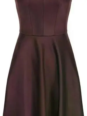 Elisabetta Franchi Duchess Satin Dress With Embellished Shoulders