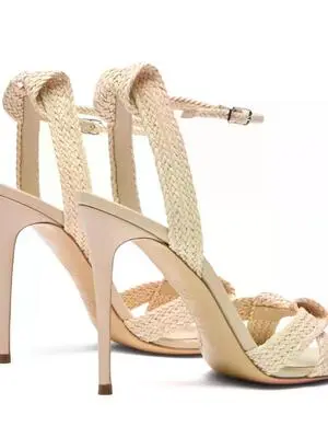 Casadei Julia Braided-strap Sandals - Neutrals
