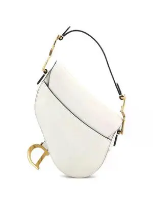 Dior Saddle Handbag With Strap - White