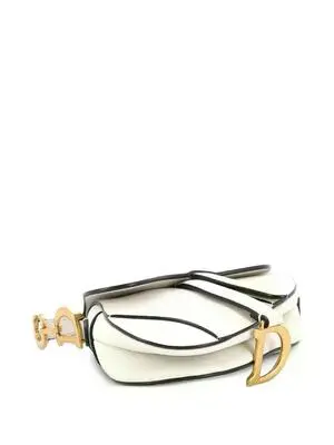 Dior Saddle Handbag With Strap - White