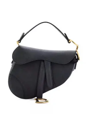 Dior Saddle Handbag Leather Mini Shoulder Bag - Black