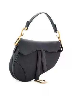 Dior Saddle Handbag Leather Mini Shoulder Bag - Black