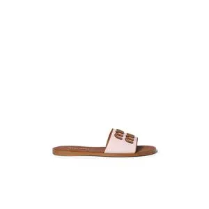 Miu Miu Canvas And Leather Slides