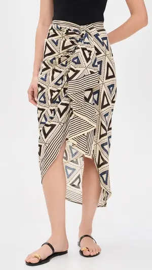 GUADALUPE DESIGN Allegra Pareo Skirt - Mocha
