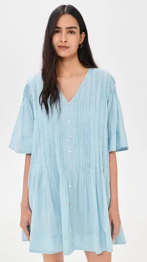 Sea Alberte Solid Mini Dress - Blue