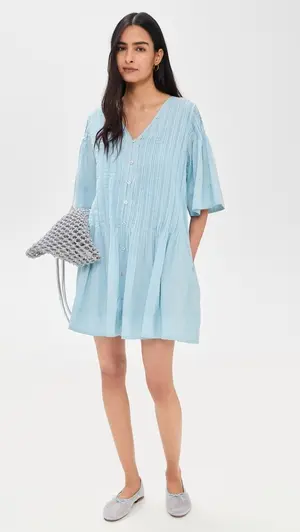 Sea Alberte Solid Mini Dress - Blue