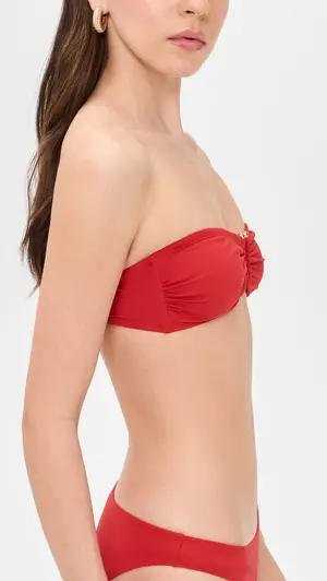 NILI LOTAN Bandeau Bikini Top - Red