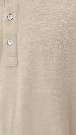 Rag & Bone Classic Flame Short Sleeve Henley Tee - Taupe
