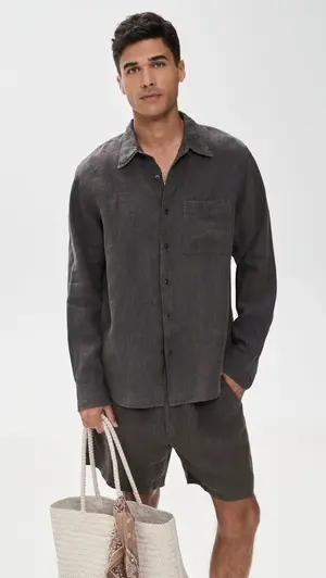 Madewell Long Sleeve Linen Top