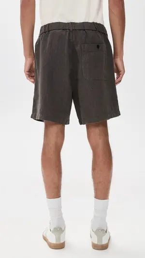 Madewell Linen Pull-on Shorts - Chocolate
