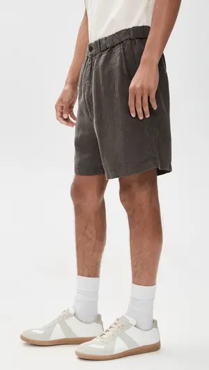 Madewell Linen Pull-on Shorts - Chocolate