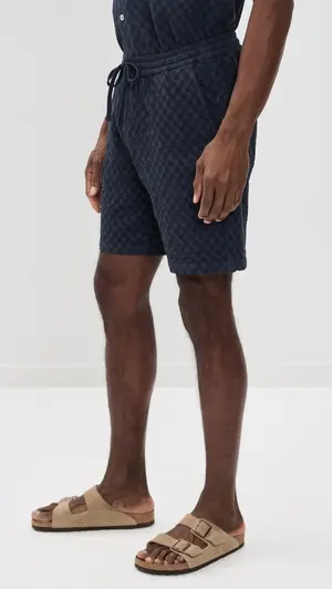 Universal Works Textured Check Cotton Shorts