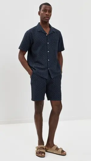 Universal Works Textured Check Cotton Shorts