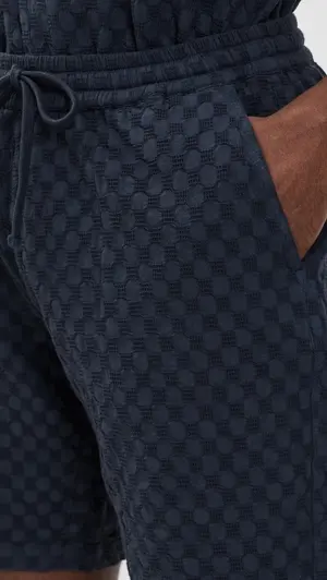 Universal Works Textured Check Cotton Shorts