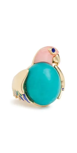 Lele Sadoughi Parrot Statement Ring - Turquoise