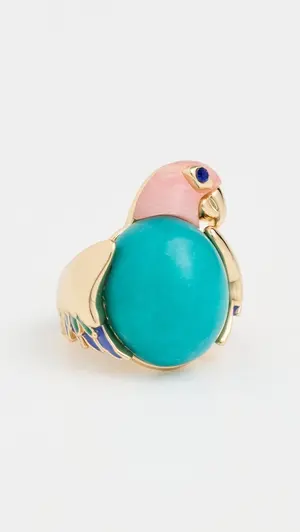 Lele Sadoughi Parrot Statement Ring - Turquoise