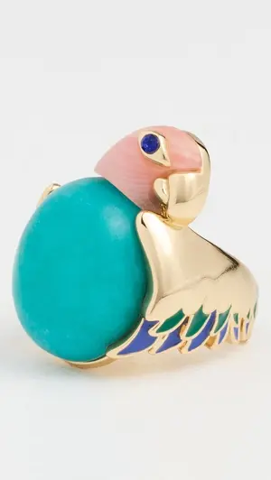 Lele Sadoughi Parrot Statement Ring - Turquoise