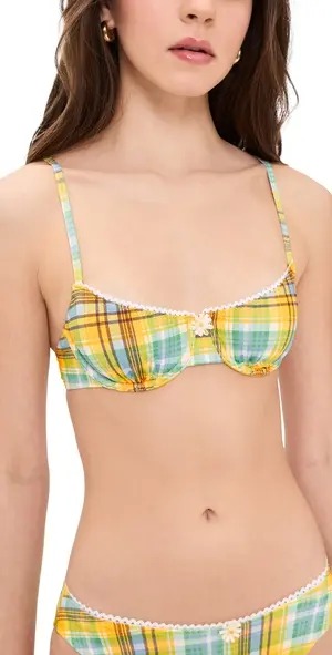 Solid & Striped Solid & Striped Daphne Bikini Top Multi Plaid