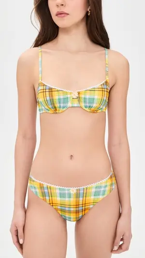 Solid & Striped Daphne Bikini Top - Multi Plaid