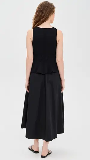 LA LIGNE Peplum Combo Midi Dress