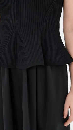 LA LIGNE Peplum Combo Midi Dress